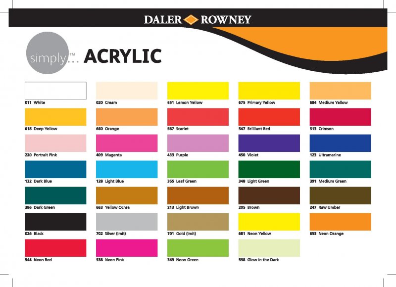 Global Distribution European Art Supplies Daler-Rowney Simply Acrylic 75...